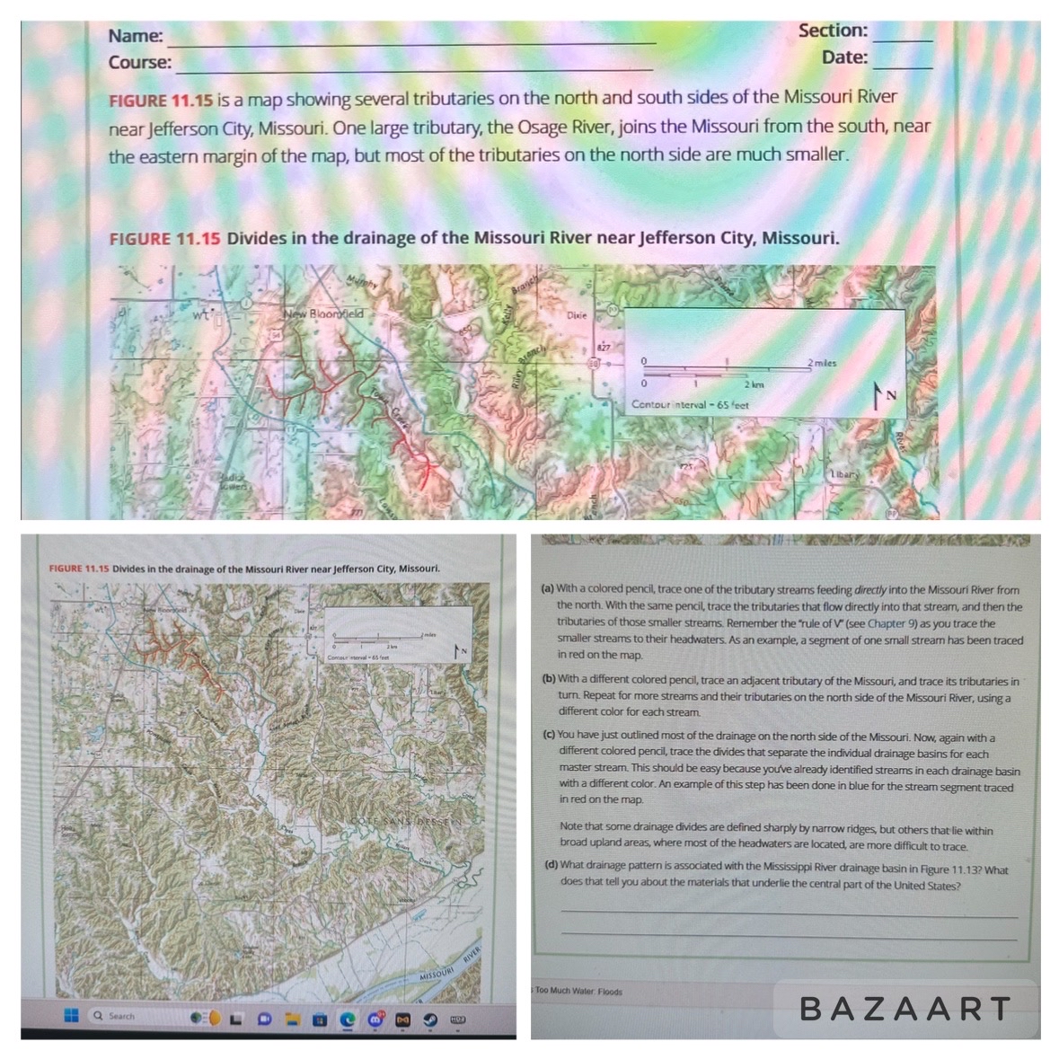 Solved Name:Section:Course:Date:FIGURE 11.15 ﻿is a map | Chegg.com