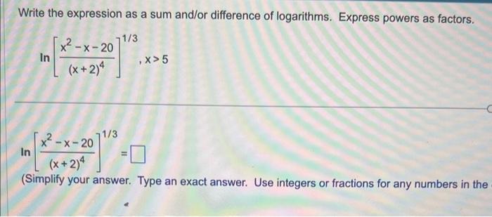 Solved Write the expression as a sum and/or difference of | Chegg.com
