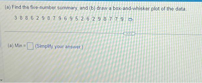 Solved (a) Find the five-number summary, and (b) draw a | Chegg.com