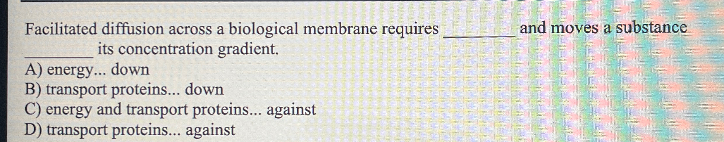 Solved Facilitated diffusion across a biological membrane | Chegg.com