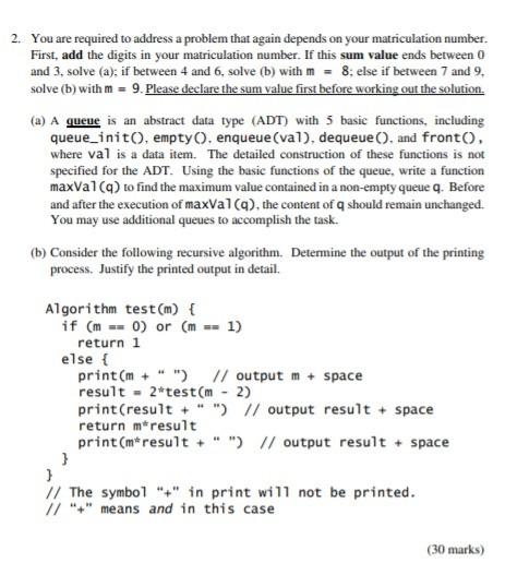 Solved 2. You are required to address a problem that again | Chegg.com