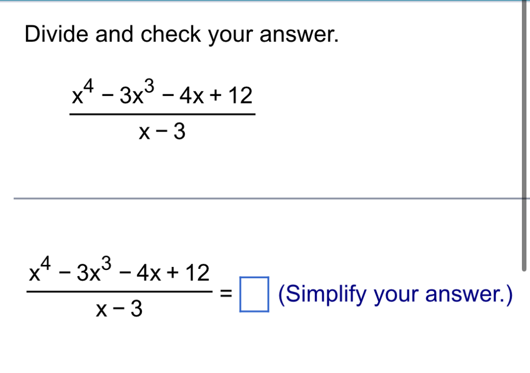 Solved Divide and check your | Chegg.com