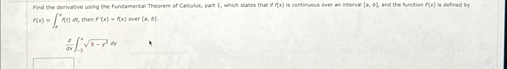 Solved Find the derivative using the Fundamental Theorem of | Chegg.com