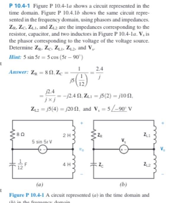 Solved P 10.4-1 Figure P 10.4-la shows a circuit represented | Chegg.com