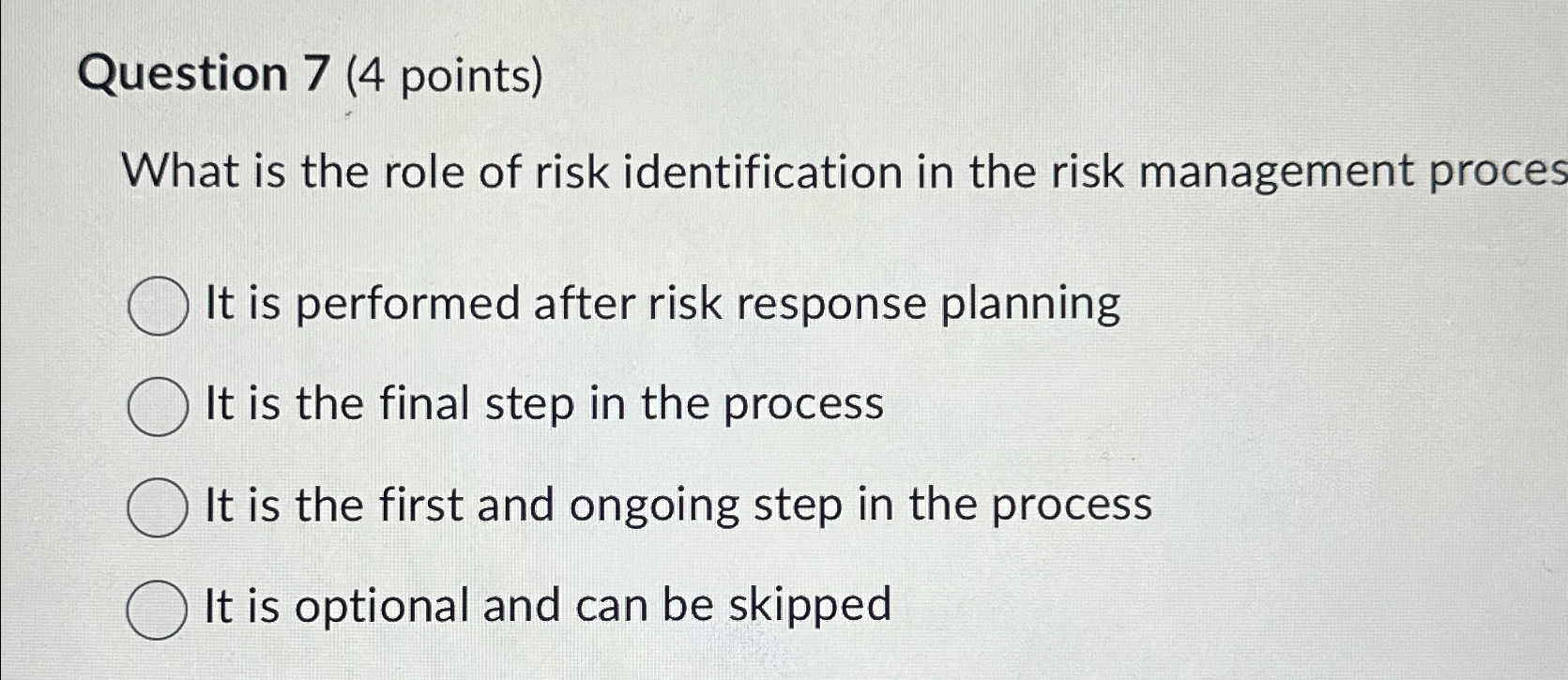 Solved Question 7 (4 ﻿points)What is the role of risk | Chegg.com