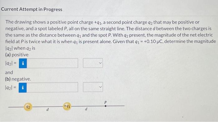Solved The drawing shows a positive point charge +q1, a | Chegg.com