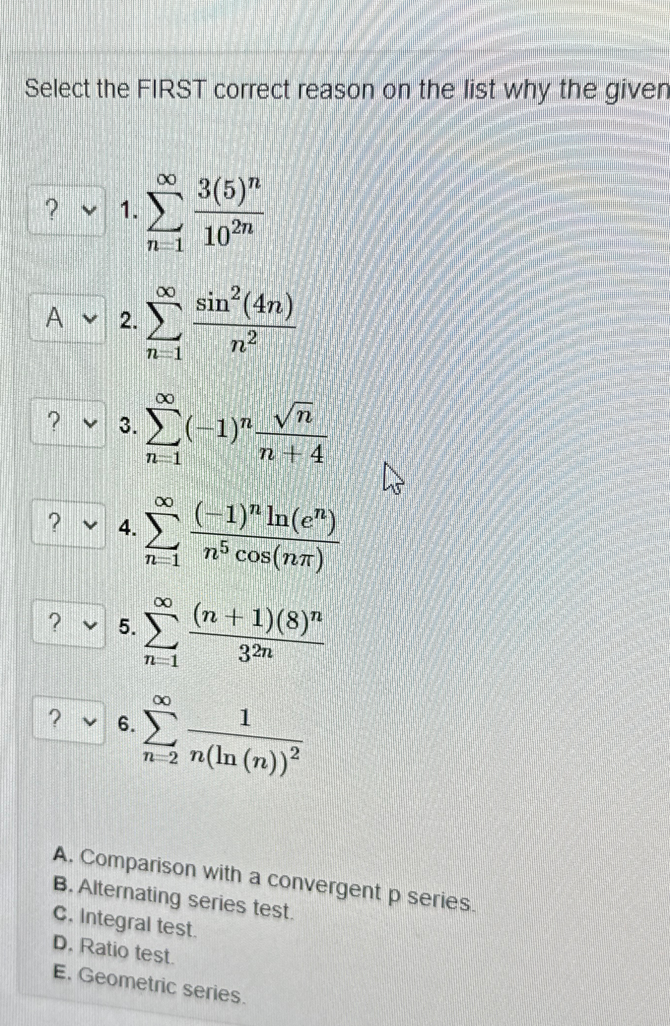 Solved Select the FIRST correct reason on the list why the | Chegg.com