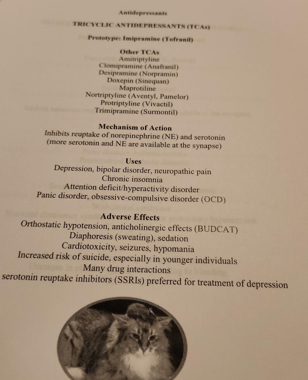 Solved Antidepressants TRICYCLIC ANTIDEPRESSANTS (TCAs) | Chegg.com
