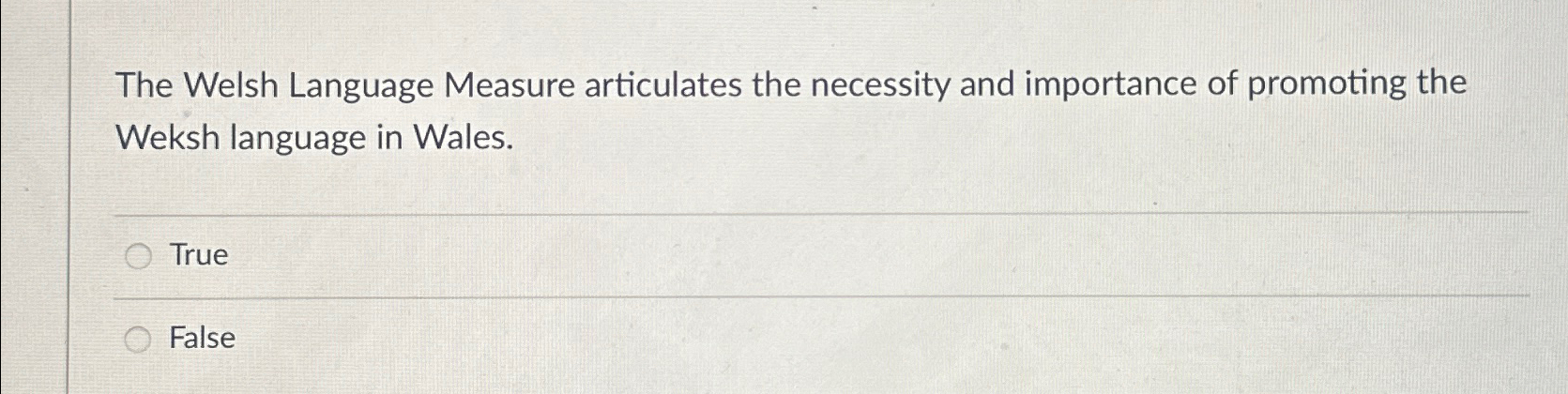 Solved The Welsh Language Measure articulates the necessity | Chegg.com