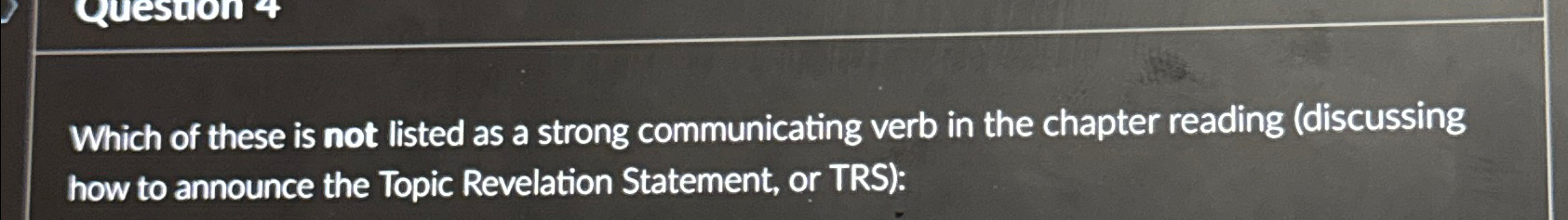 Solved Which of these is not listed as a strong | Chegg.com