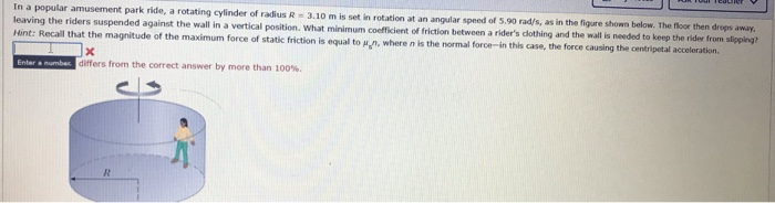 Solved In a popular amusement park ride, a rotating cylinder | Chegg.com