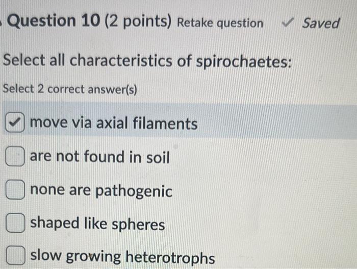 Solved Question 10 ( 2 points) Retake question ∼ Saved | Chegg.com Solved Question 10 ( 2 points) Retake question ∼ Saved | Chegg.com