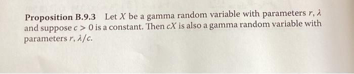 Solved Proposition B.9.3 Let X be a gamma random variable | Chegg.com