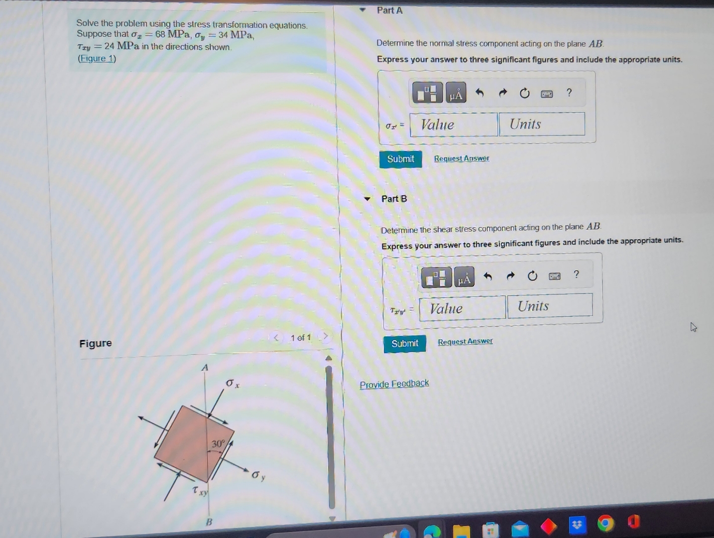 Solved Solve the problem using the stress transformation | Chegg.com
