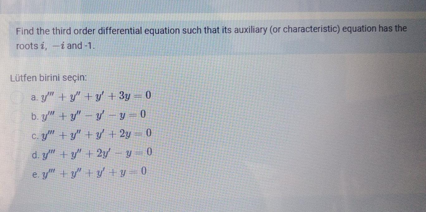Solved Find the third order differential equation such that | Chegg.com