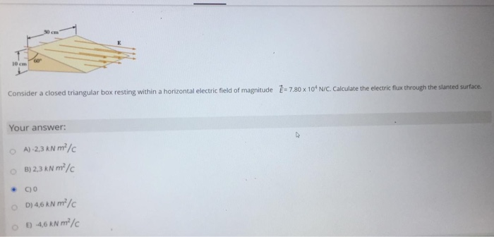 Solved 30 cm 10 cm Consider a closed triangular box resting | Chegg.com