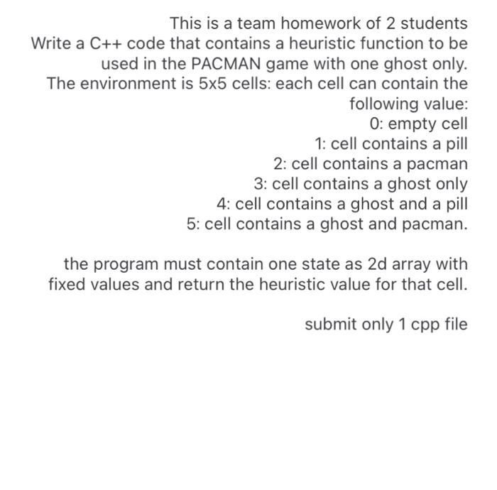 Solved This is a team homework of 2 students Write a C++ | Chegg.com