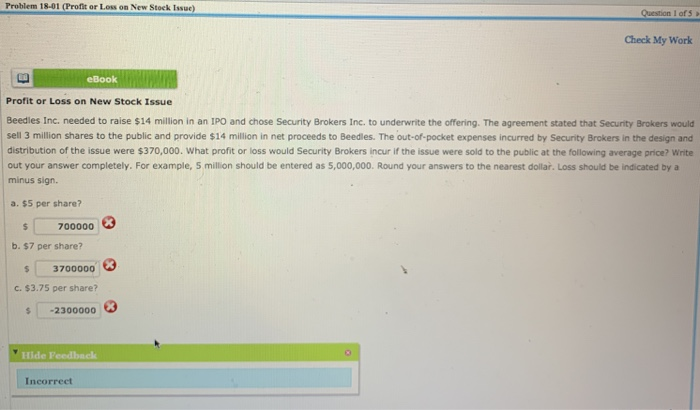 Solved Problem 18-01 (Profit or Loss on New Stock Issue) | Chegg.com