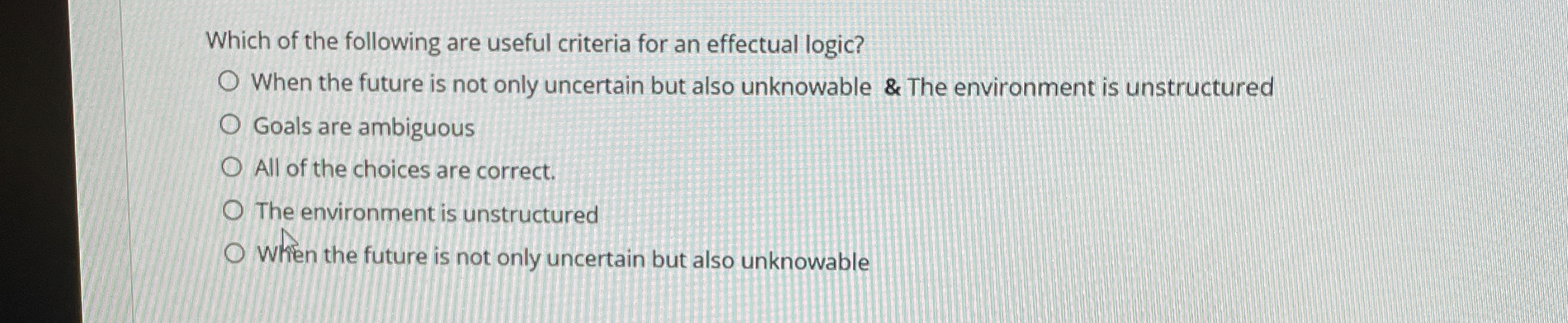 Solved Which of the following are useful criteria for an | Chegg.com