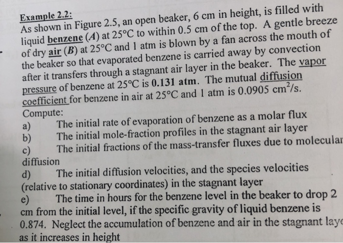 Example 2.2: As shown in Figure 2.5, an open beaker, | Chegg.com
