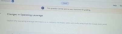Solved Aomework (1)Changes in Operating Leverage | Chegg.com