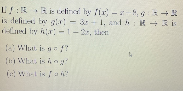 Solved If F R R Is Defined By F X X 8 9 R Is Defined