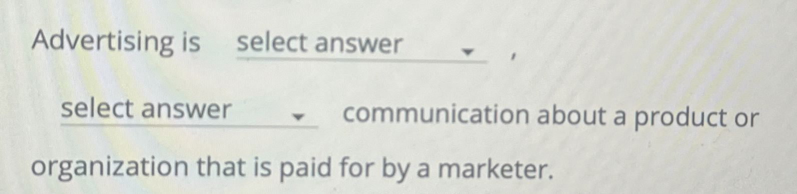 Solved Advertising isselect answerselect answer q, | Chegg.com