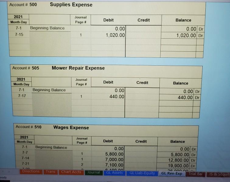 Need all journal entries, along with the GL assets, | Chegg.com