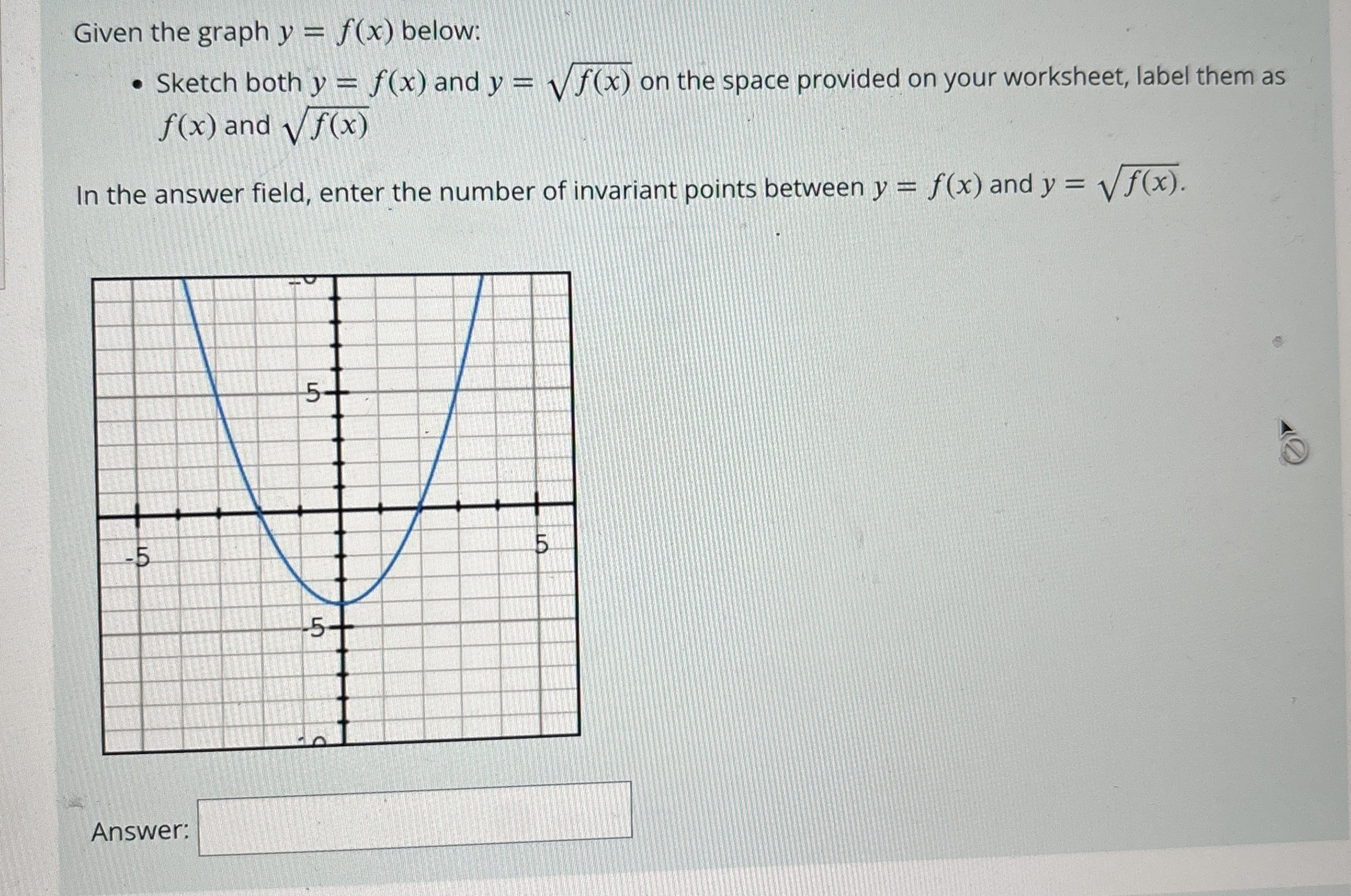 Solved Given the graph y=f(x) ﻿below:Sketch both y=f(x) ﻿and | Chegg.com