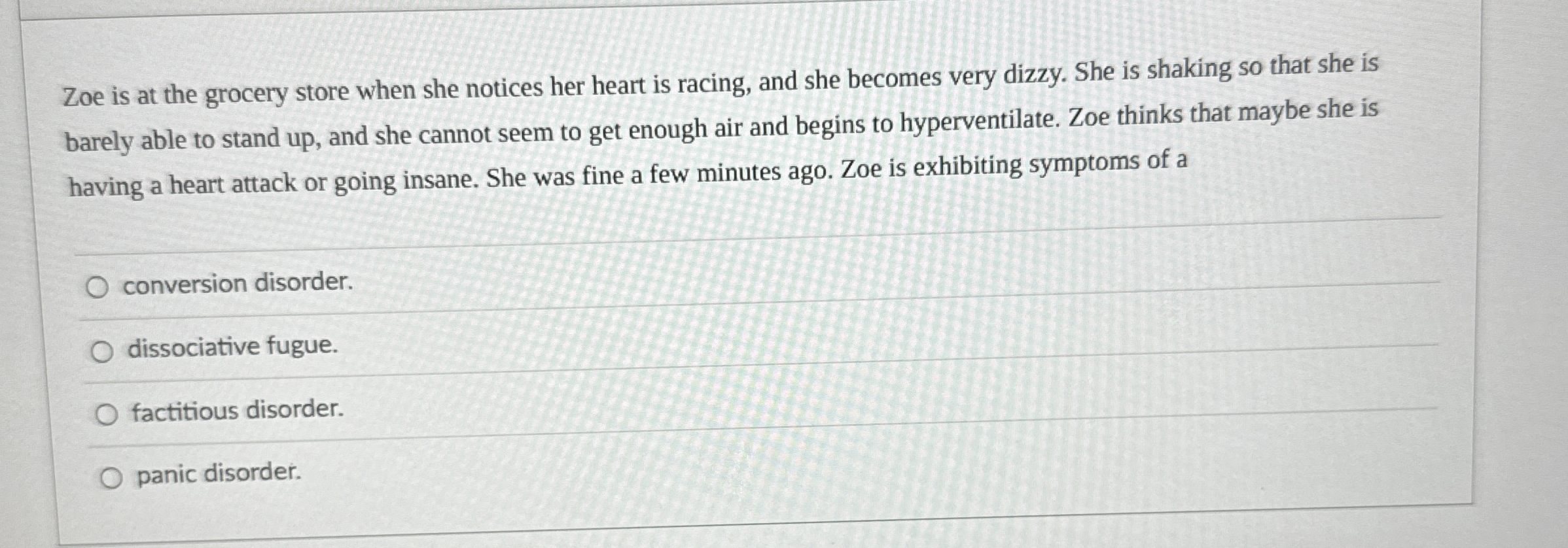 Solved Zoe is at the grocery store when she notices her | Chegg.com
