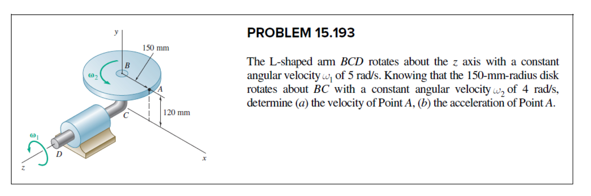 Solved PROBLEM 15.193The L-shaped arm BCD ﻿rotates about the | Chegg.com