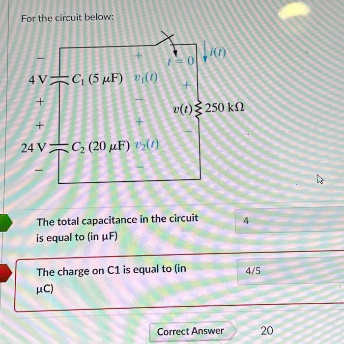 Solved For the circuit below: The total capacitance in the | Chegg.com