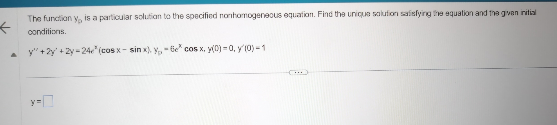 Solved The function yp ﻿is a particular solution to the | Chegg.com