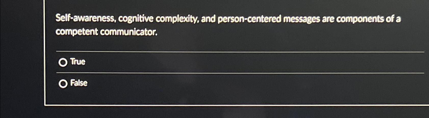 Solved Self-awareness, cognitive complexity, and | Chegg.com