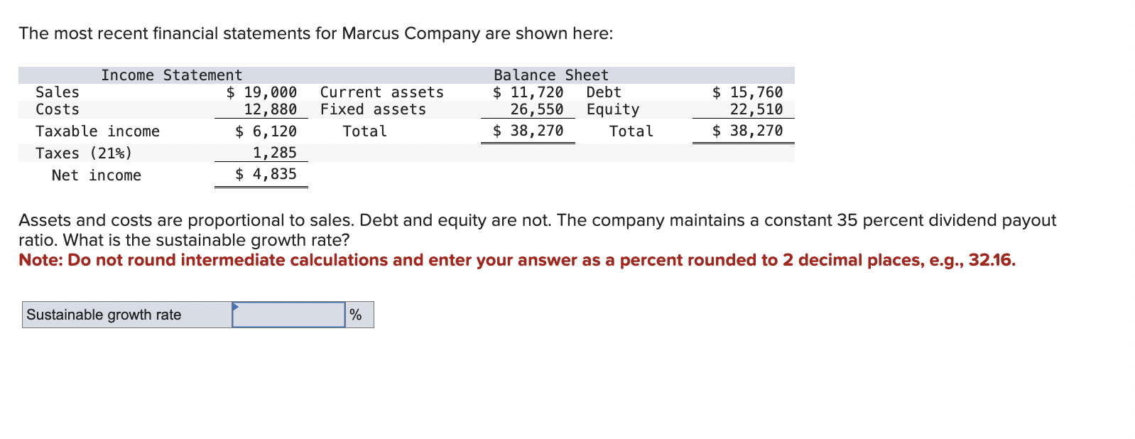 Solved The most recent financial statements for Marcus | Chegg.com