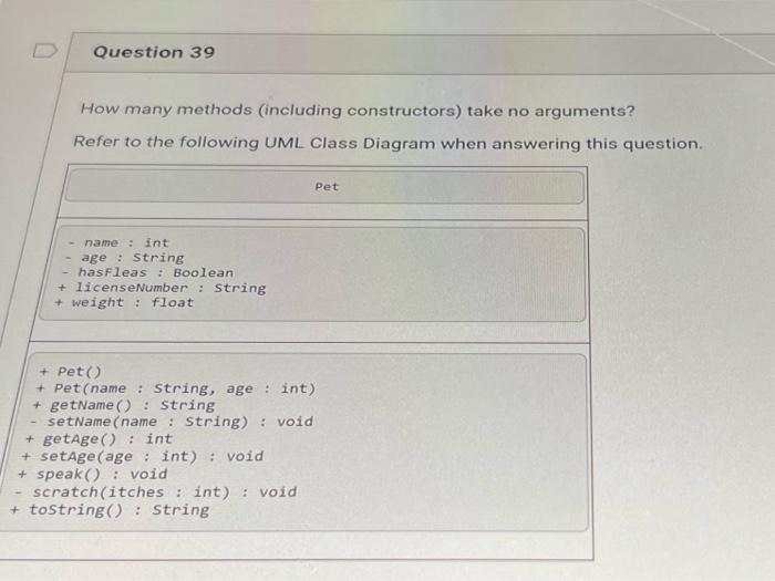 Solved How many methods (including constructors) take no | Chegg.com Solved How many methods (including constructors) take no | Chegg.com