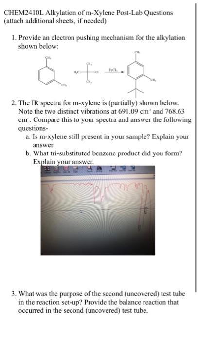 Solved CHEM2410L Alkylation of m-Xylene Post-Lab Questions | Chegg.com