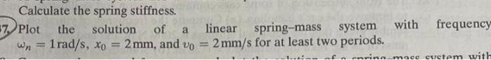 Solved Calculate the spring stiffness. 7. Plot the solution | Chegg.com