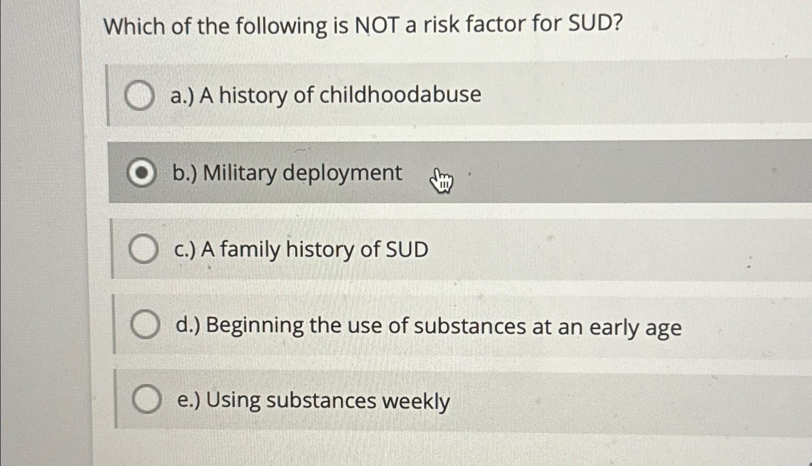 Solved Which of the following is NOT a risk factor for | Chegg.com