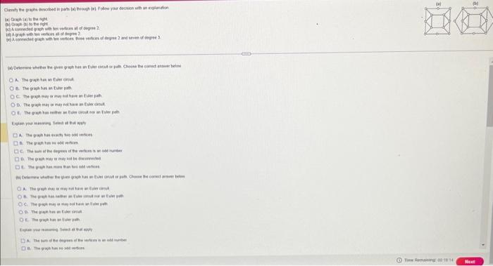 Classity the graphs described in parts (a) through | Chegg.com