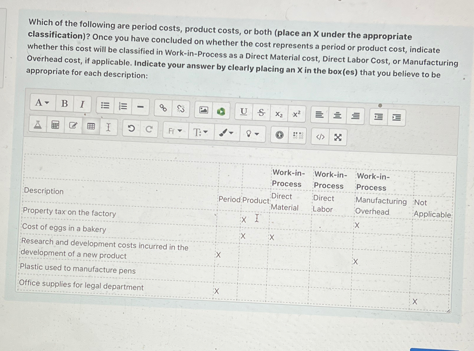 Solved Which of the following are period costs, product | Chegg.com