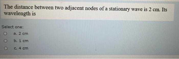 Solved The distance between two adjacent nodes of a | Chegg.com