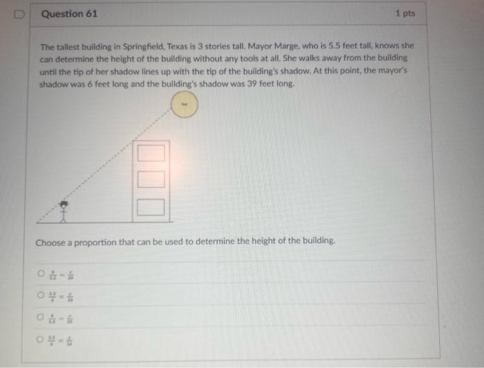 Solved The tallest building in Springfield, Texas is 3 | Chegg.com