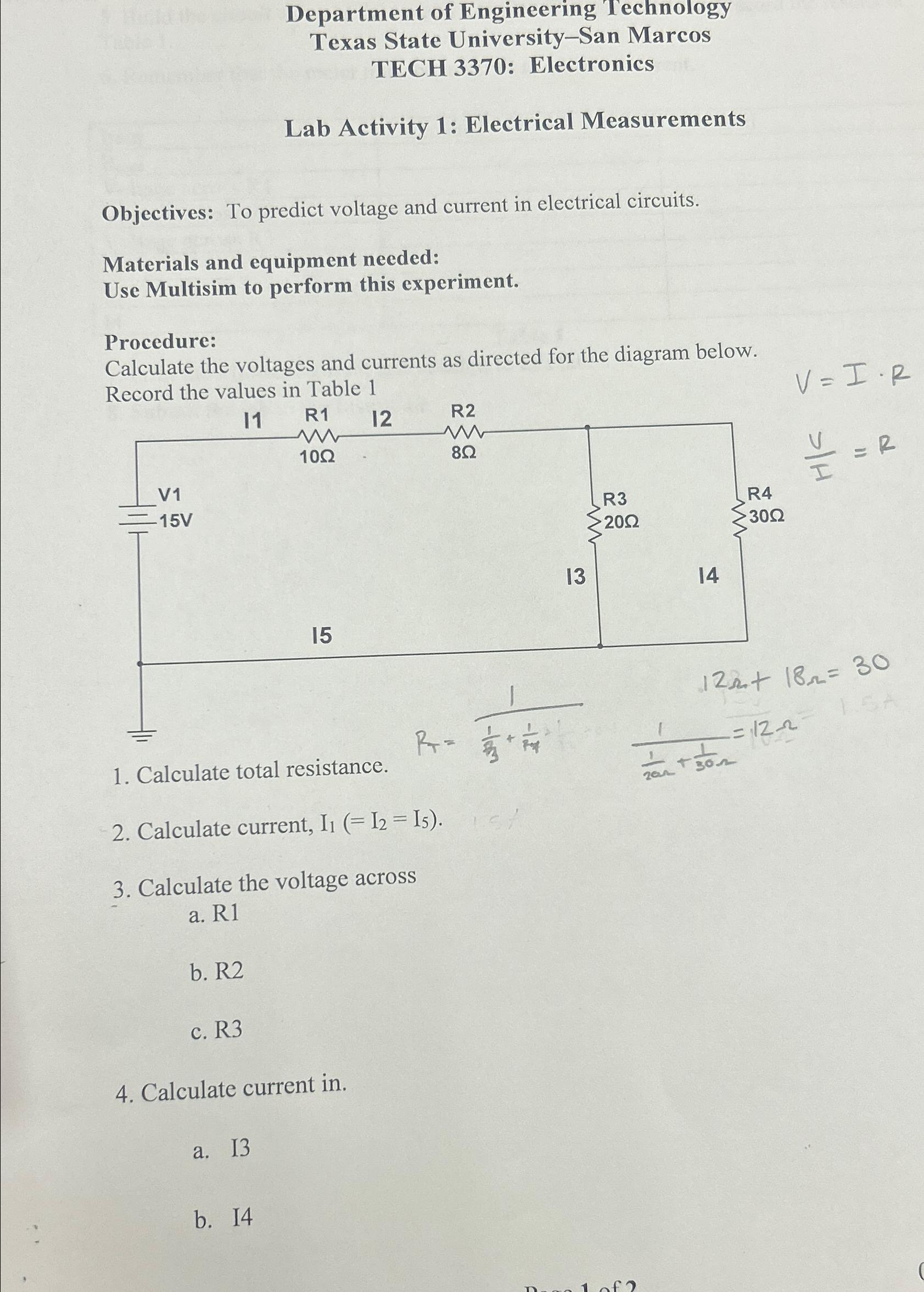 Solved Department of Engineering Technology\\nTexas State | Chegg.com