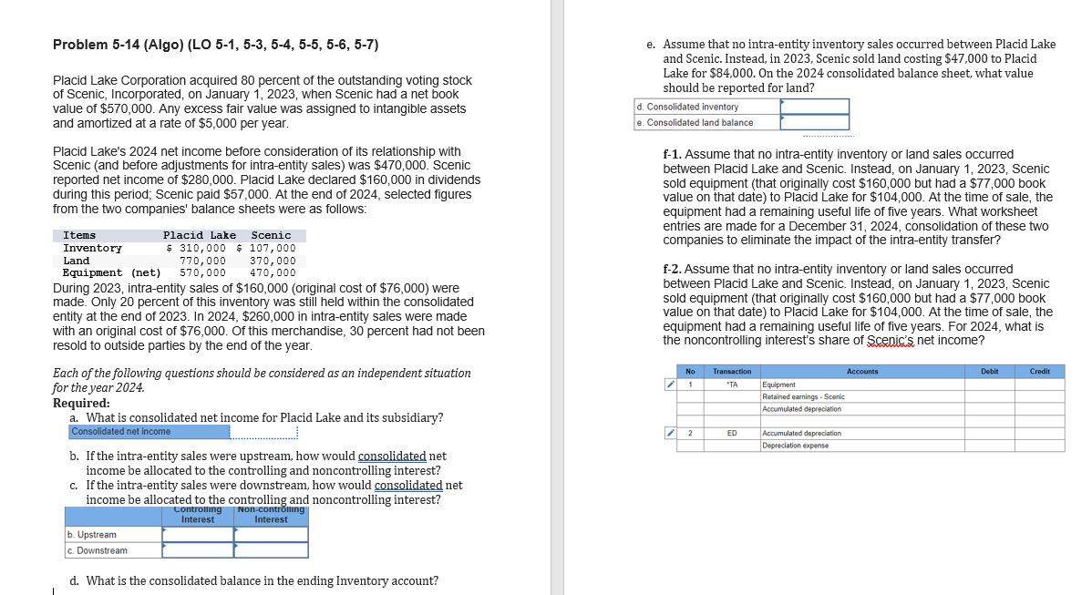 Solved Problem 5-14 (Algo) (LO | Chegg.com