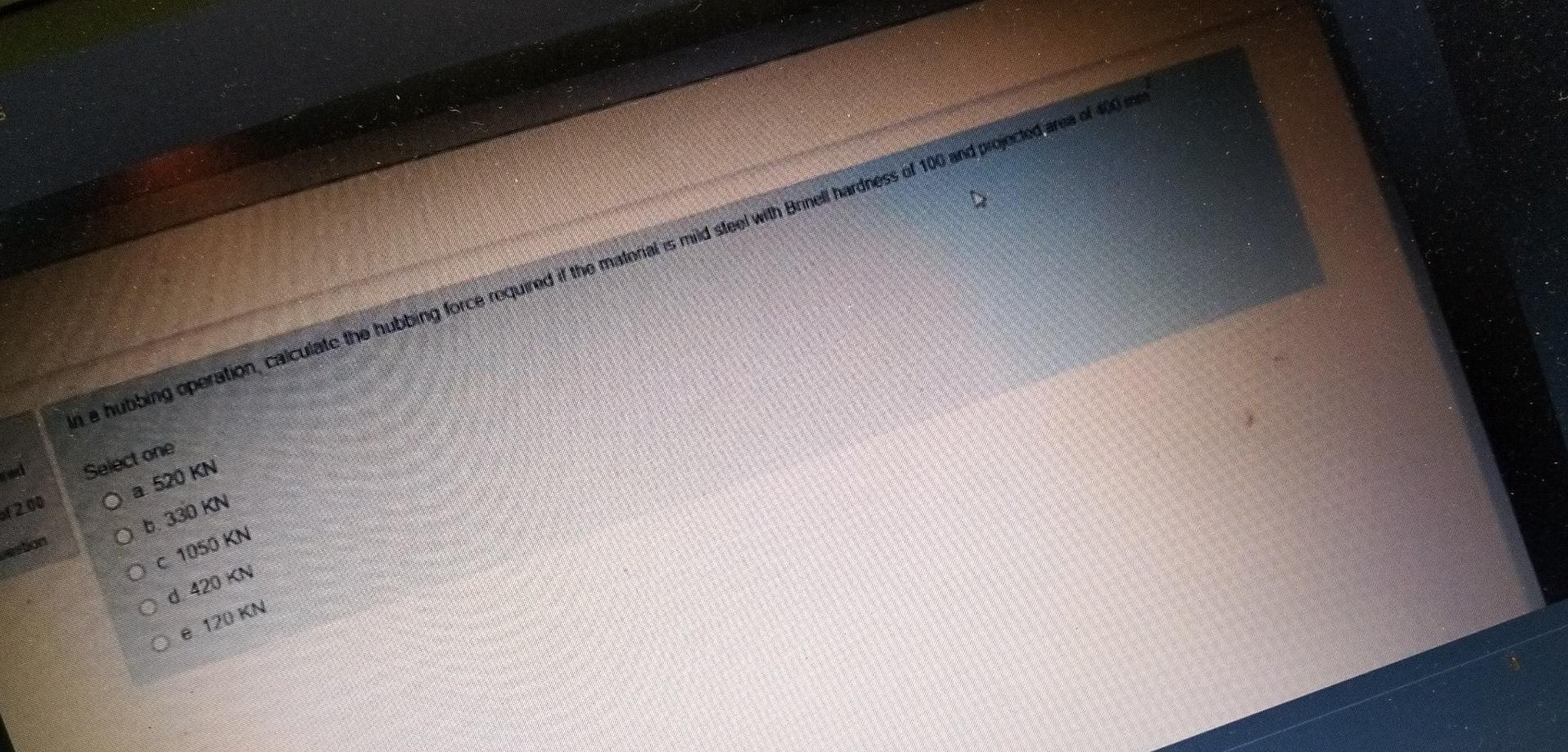 Solved in a hubbing operation calculate the hubbing force | Chegg.com