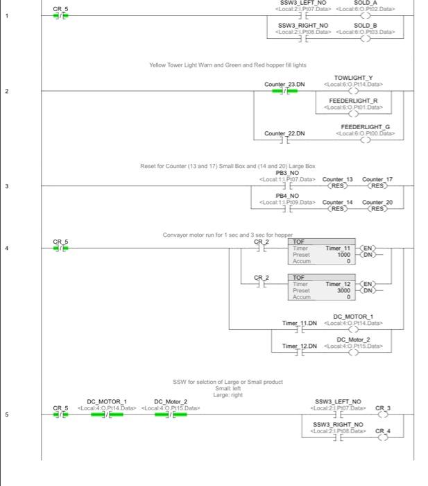 Solved can someone edit this ladder logic to do the | Chegg.com