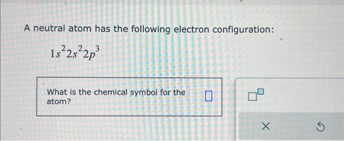 Solved A neutral atom has the following electron | Chegg.com