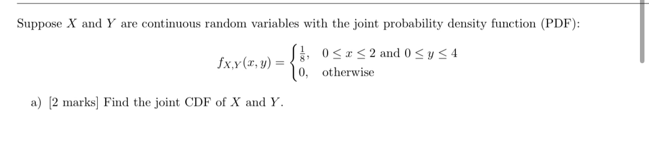 Solved Suppose x ﻿and Y ﻿are continuous random variables | Chegg.com