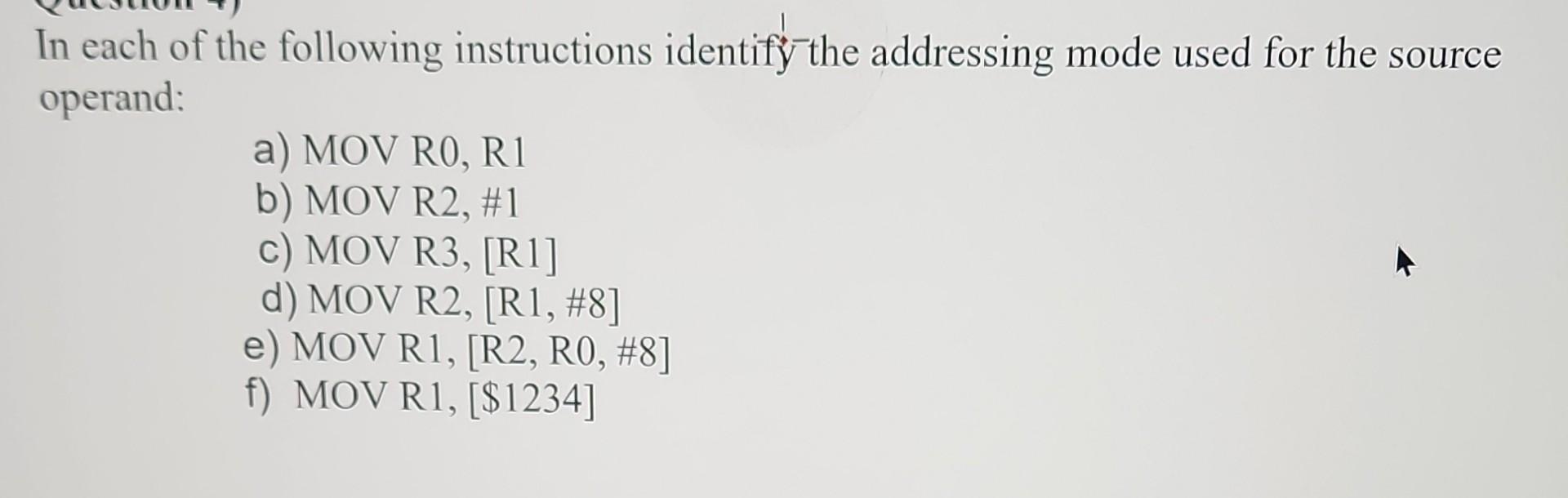 Solved In each of the following instructions identify the | Chegg.com